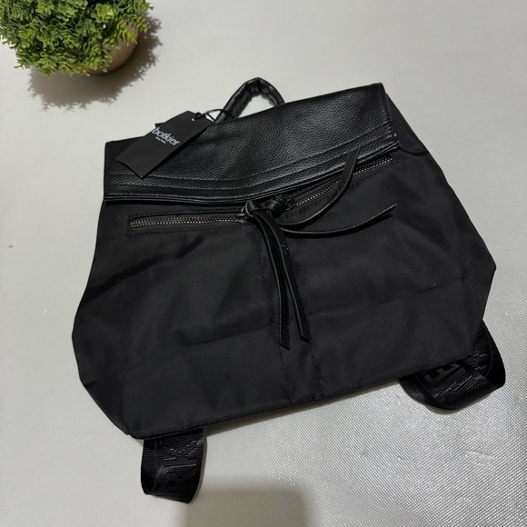 Botkier | Bags | Botkier Nwt Black Nylon Leather Backpack Purse Bag ...
